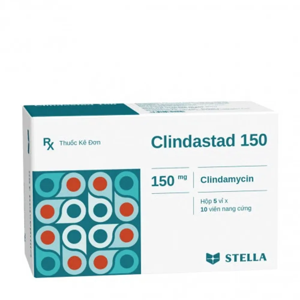 Viên nang cứng Clindastad 150mg điều trị nhiễm khuẩn (5 vỉ x 10 viên)