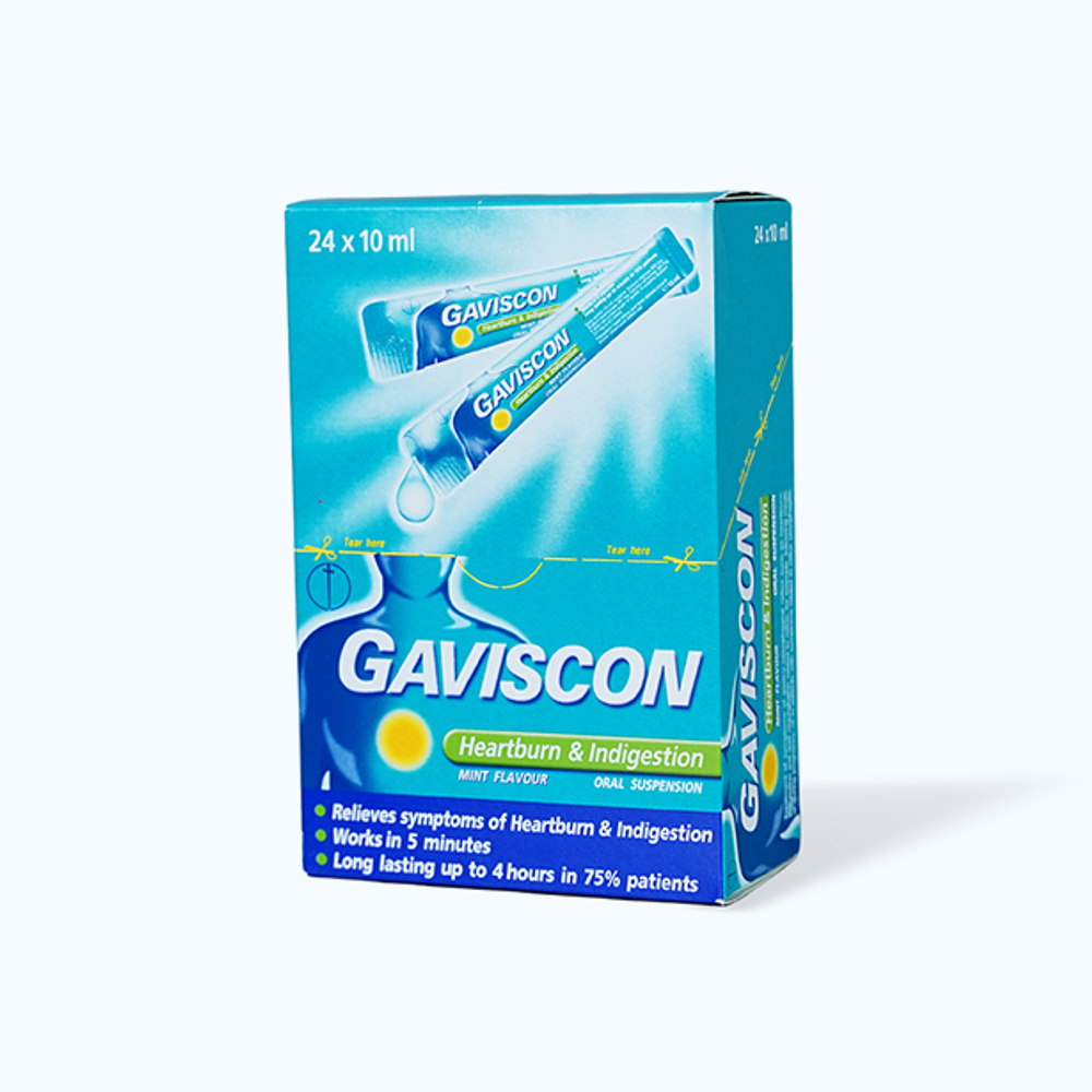 Hỗn dịch uống Gaviscon Suspension trị trào ngược dạ dày thực quản (24 ...
