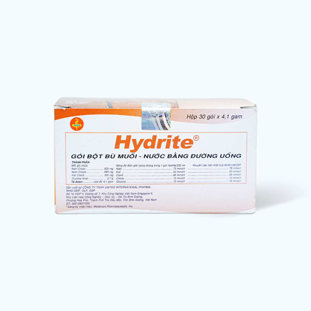 Thuốc bột Hydrite phòng và điều trị mất nước và chất điện giải (30 gói ...