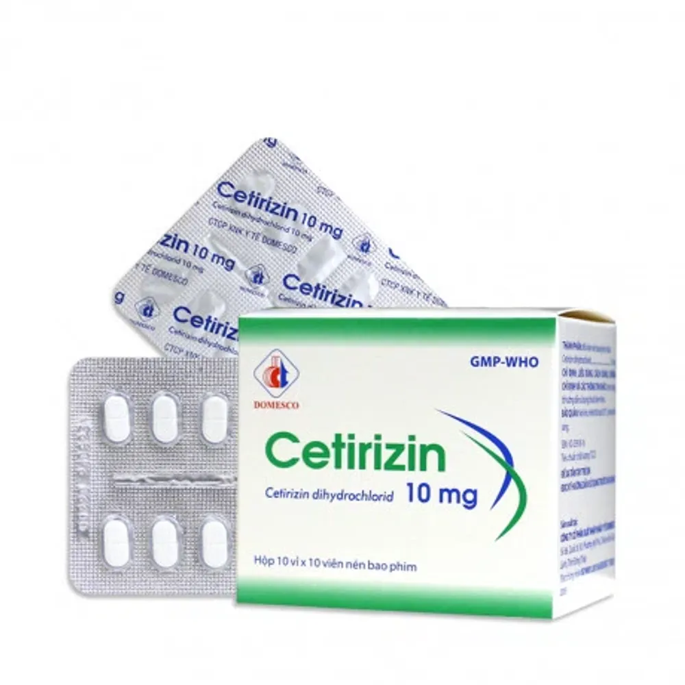 Cetirizine 10mg (10 vỉ x 10 viên)