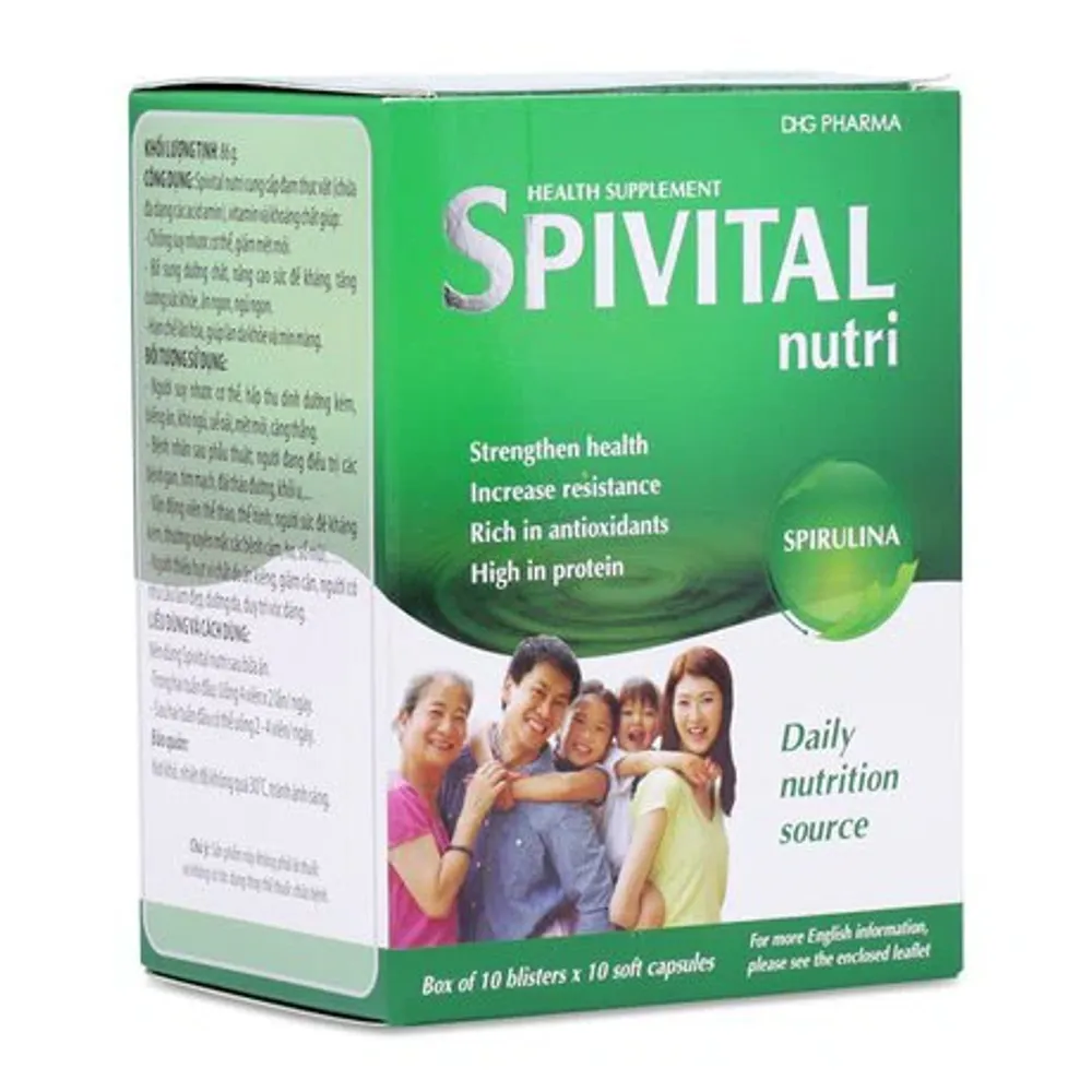 Viên uống DHG Pharma Spivital Nutri Tao Spirulina bổ sung dưỡng chất ...