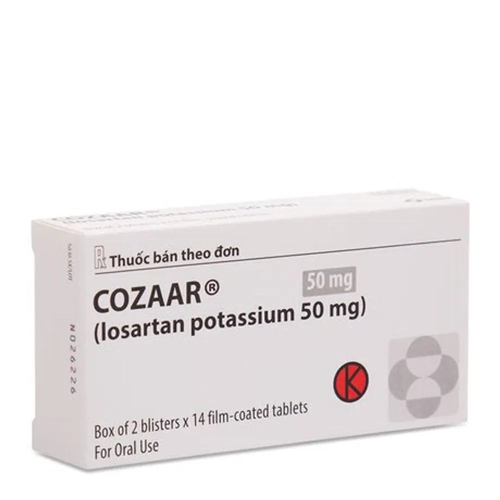 Viên nén Cozaar 50mg điều trị tăng huyết áp (2 vỉ x 14 viên)