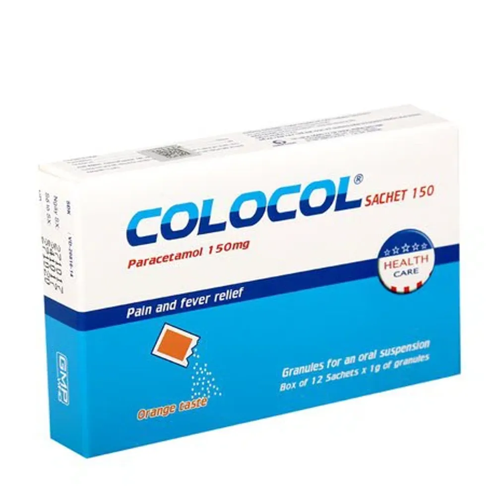Cốm pha uống Colocol 150mg hạ sốt, giảm đau cho trẻ em cân nặng 8 đến ...