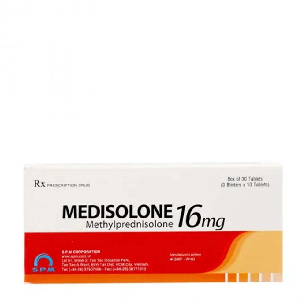 Viên nén Medisolon 16mg kháng viêm, điều trị viêm thấp khớp, chống dị ...