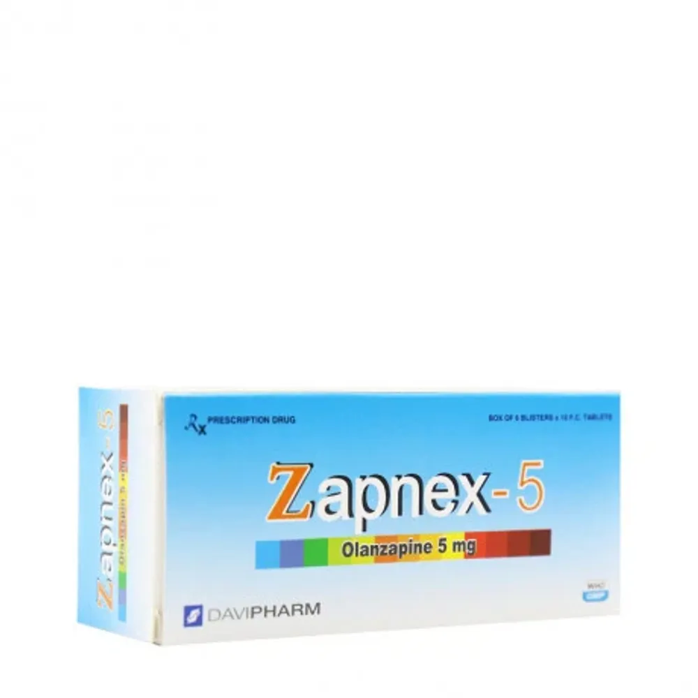 Viên nén Zapnex 5mg điều trị bệnh tâm thần phân liệt (6 vỉ x 10 viên)