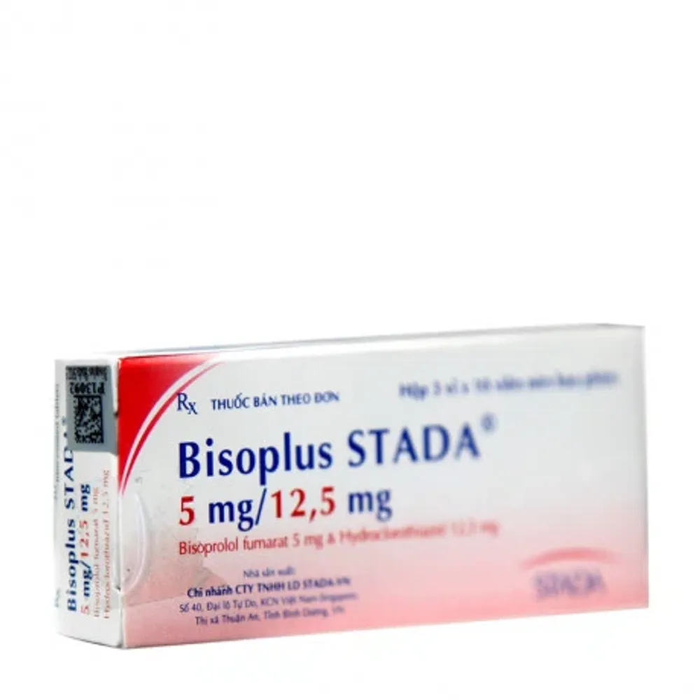 Viên nén Bisoplus HCT 5mg/12.5mg điều trị tăng huyết áp (3 vỉ x 10 viên)