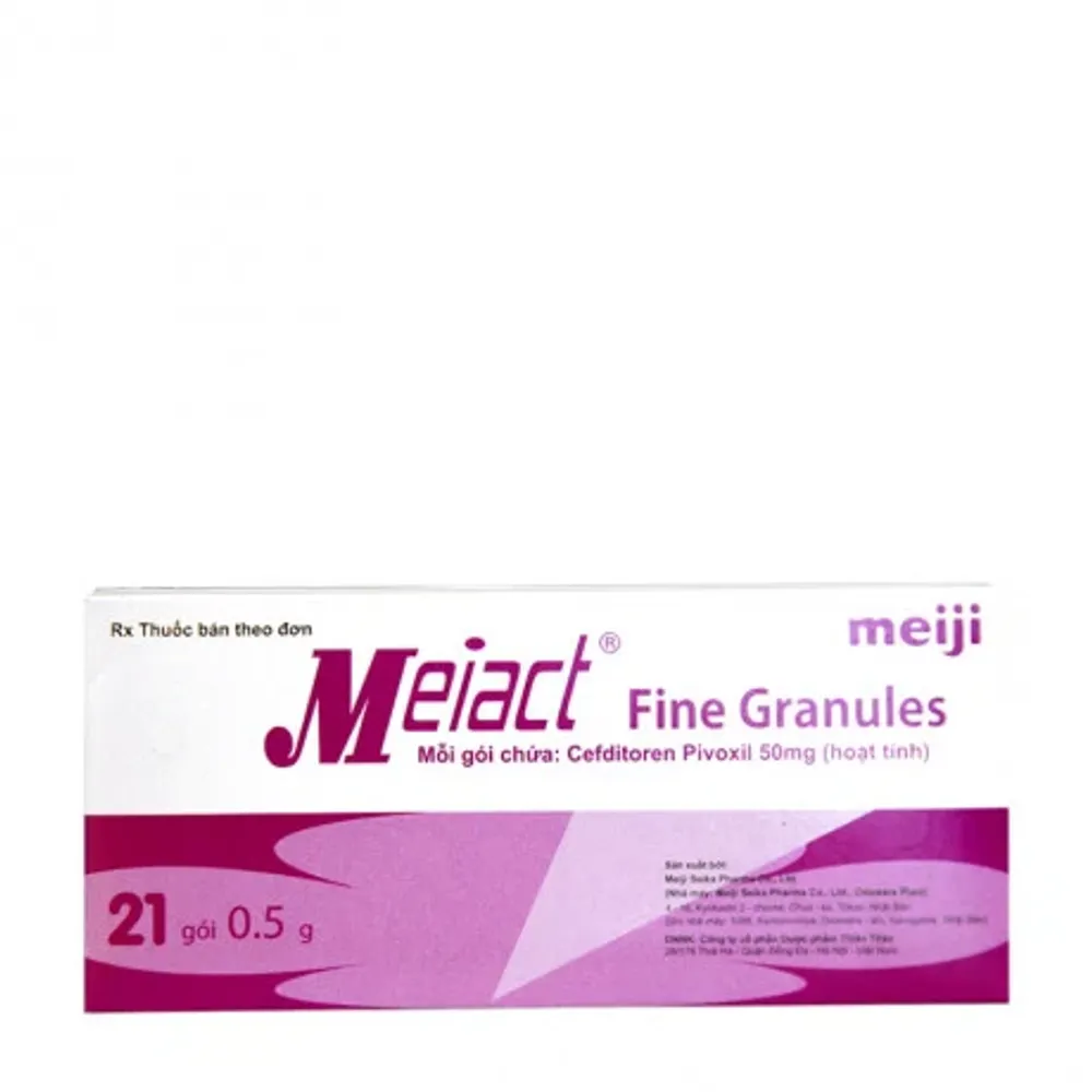 Thuốc bột Meiact 50mg kháng sinh điều trị nhiễm khuẩn (hộp 21 gói)
