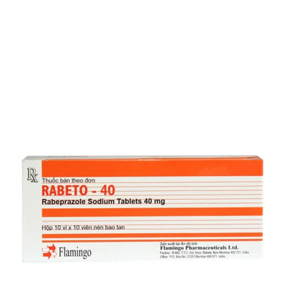 Viên bao tan ở ruột Rabeto 40mg trị trào ngược dạ dày thực quản (10 vỉ ...