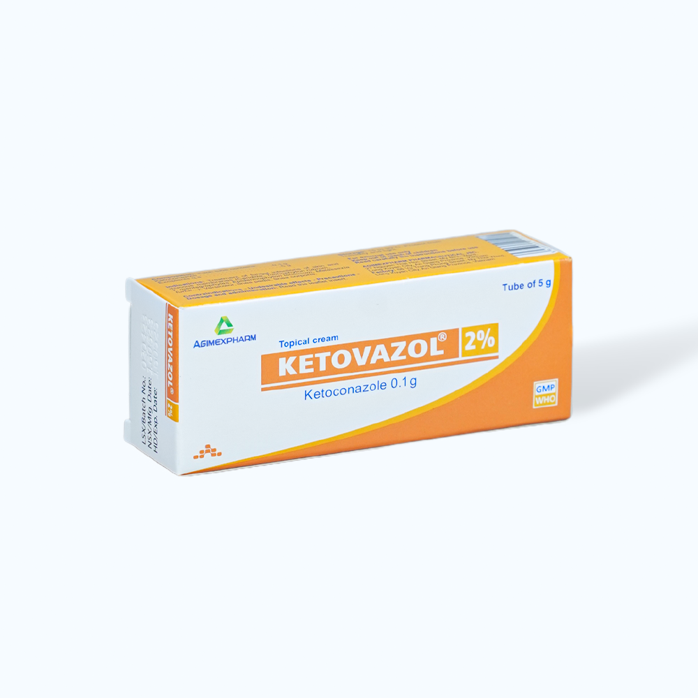 Thuốc dùng ngoài Ketovazol 2% điều trị nhiễm nấm ngoài da (tuýp 5g)