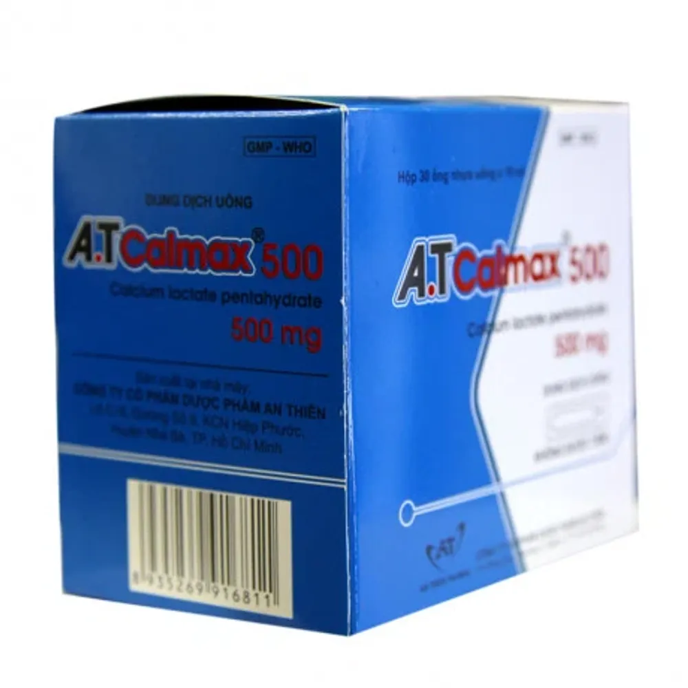 Dung dịch A.T Calmax 500mg bổ sung calci, ngăn ngừa còi xương, loãng ...