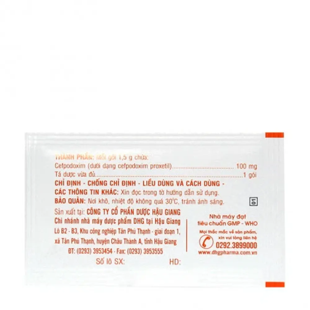 Thuốc cốm pha hỗn dịch uống Nifin 100mg Kids - DHG kháng sinh điều trị ...