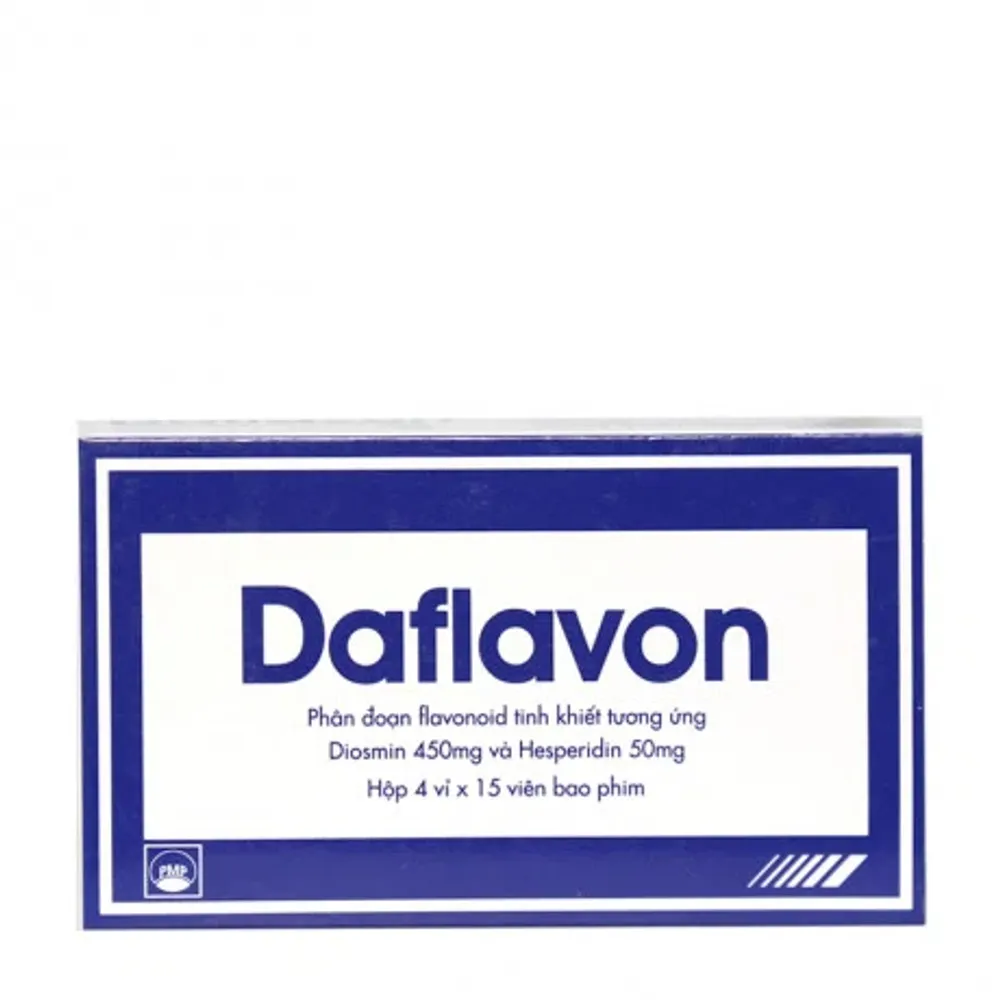 Viên nén Daflavon 450mg/50mg điều trị suy tĩnh mạch, trĩ cấp tính (4 vỉ ...