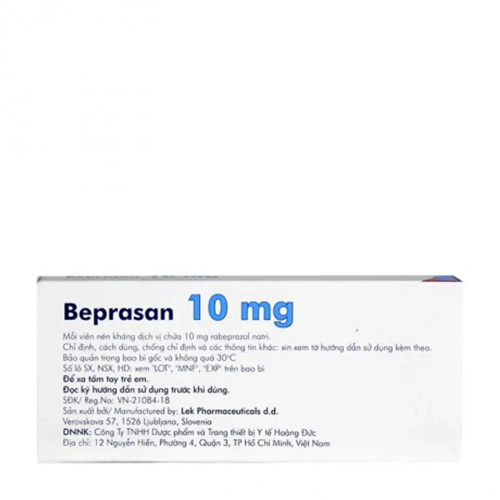 Viên nén kháng dịch vị Beprasan 10mg điều hòa các bệnh dạ dày (1 vỉ x ...
