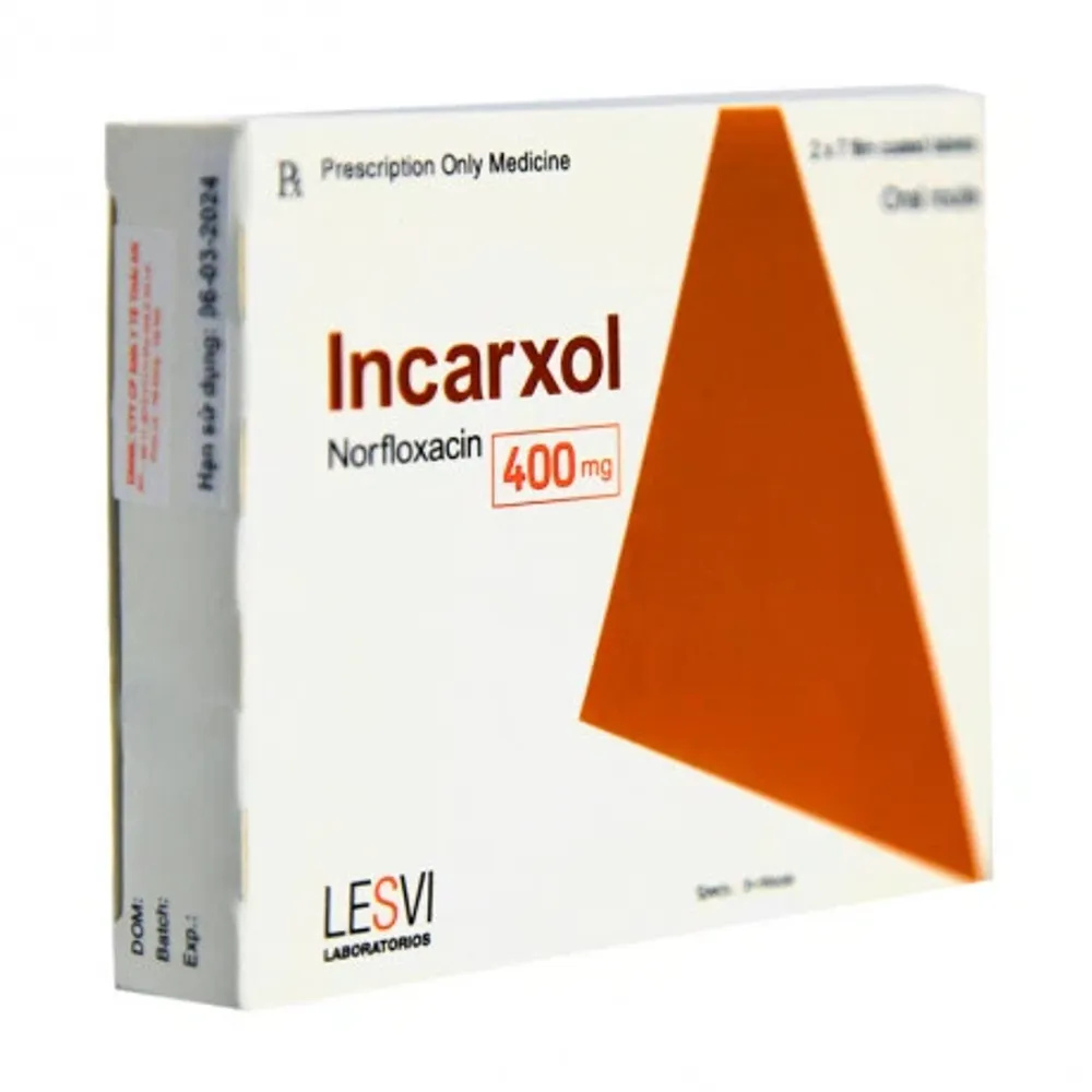 Viên nén Incarxol 400mg trị nhiễm trùng đường tiểu trên và dưới, cấp và ...