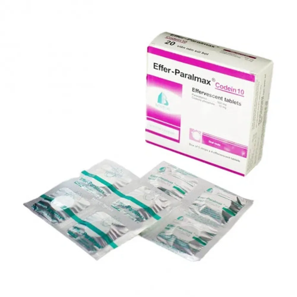 Viên nén sủi bọt Effer Paralmax codein 500mg/10mg Boston giảm đau cấp ...