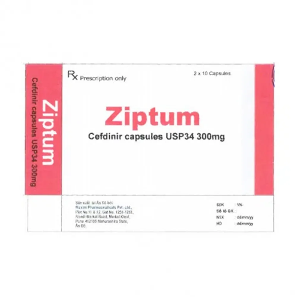 Viên nang Ziptum 300mg kháng sinh điều trị nhiễm khuẩn (2 vỉ x 10 viên)