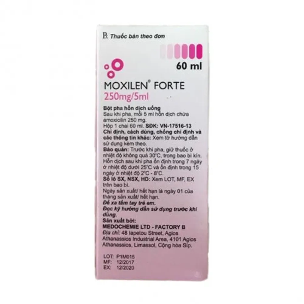 Bột pha hỗn dịch uống Moxilen forte 250mg/5ml Medochemie kháng sinh ...