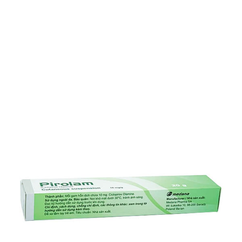 Hỗn dịch dùng ngoài Pirolam 10mg/g điều trị nấm ngoài da tại chỗ (tuýp 20g)