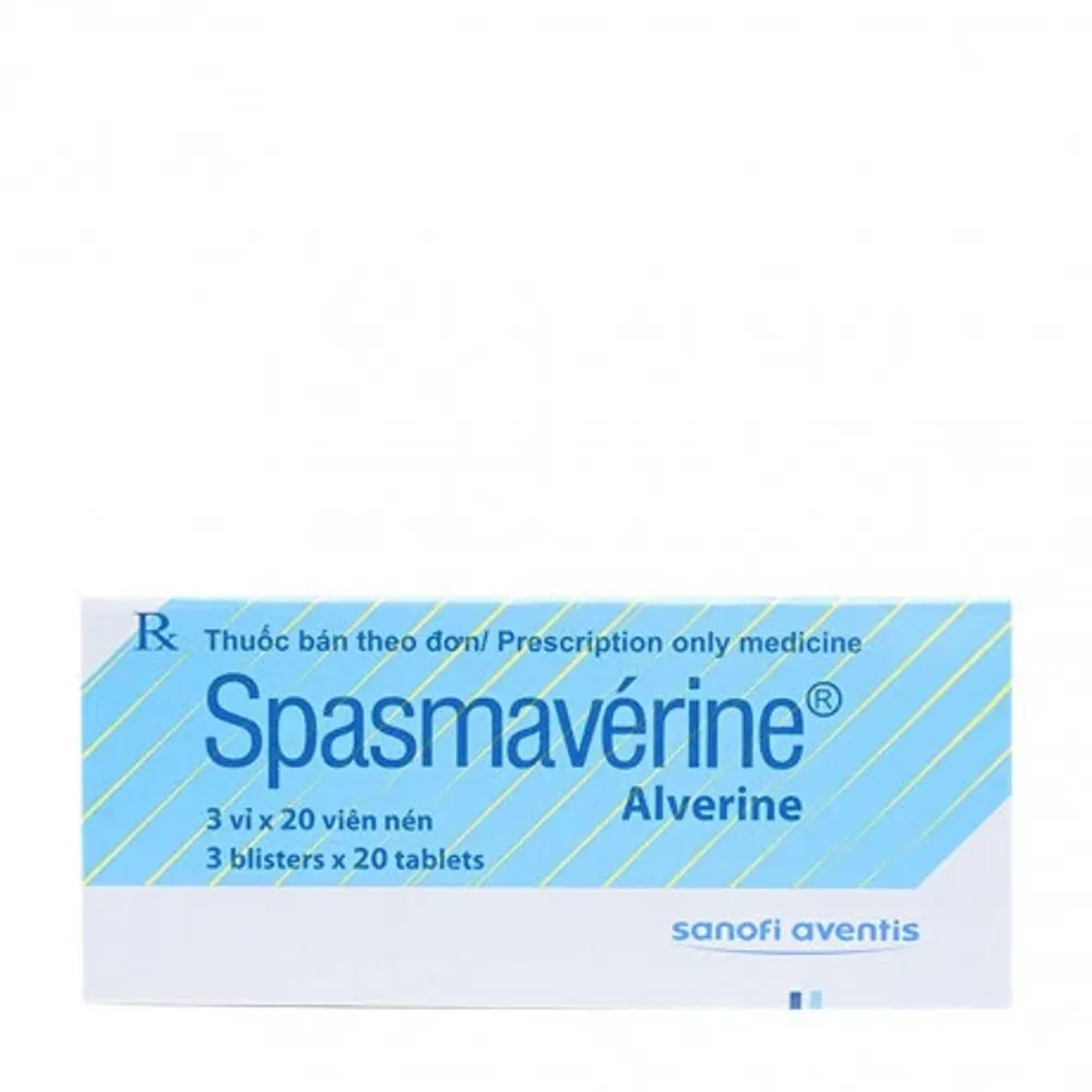 Viên nén Spasmaverine 60mg giảm đau do co thắt cơ trơn ở đường tiêu hoá ...