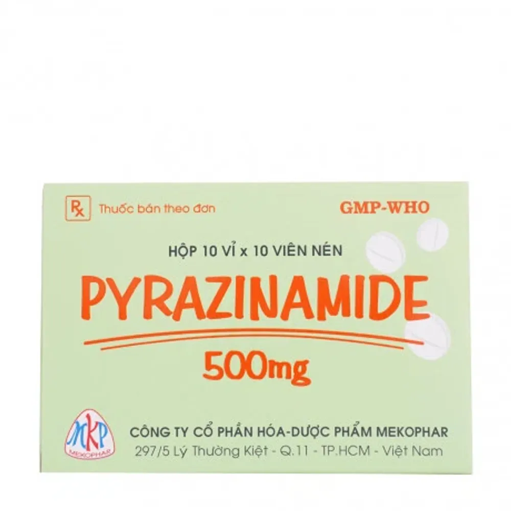 Viên nén Pyrazinamide 500mg Mekophar điều trị bệnh lao phổi (10 vỉ x 10 ...