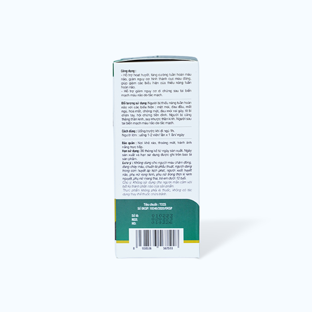 Viên uống An Huy Bona Extra Night hỗ trợ tuần hoàn máu não (Hộp 30 viên)