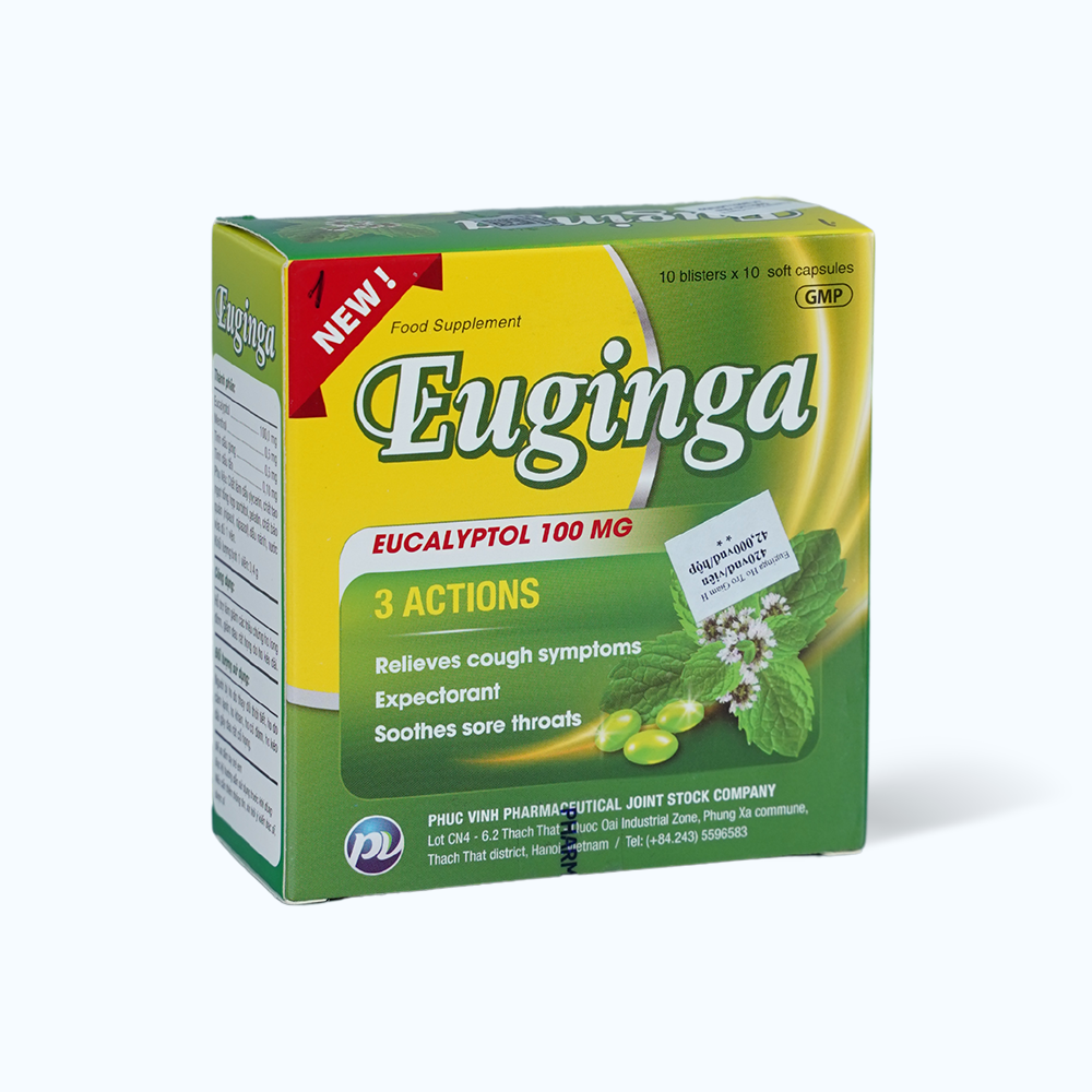 Viên uống Euginga hỗ trợ giảm ho (Hộp 100 viên)