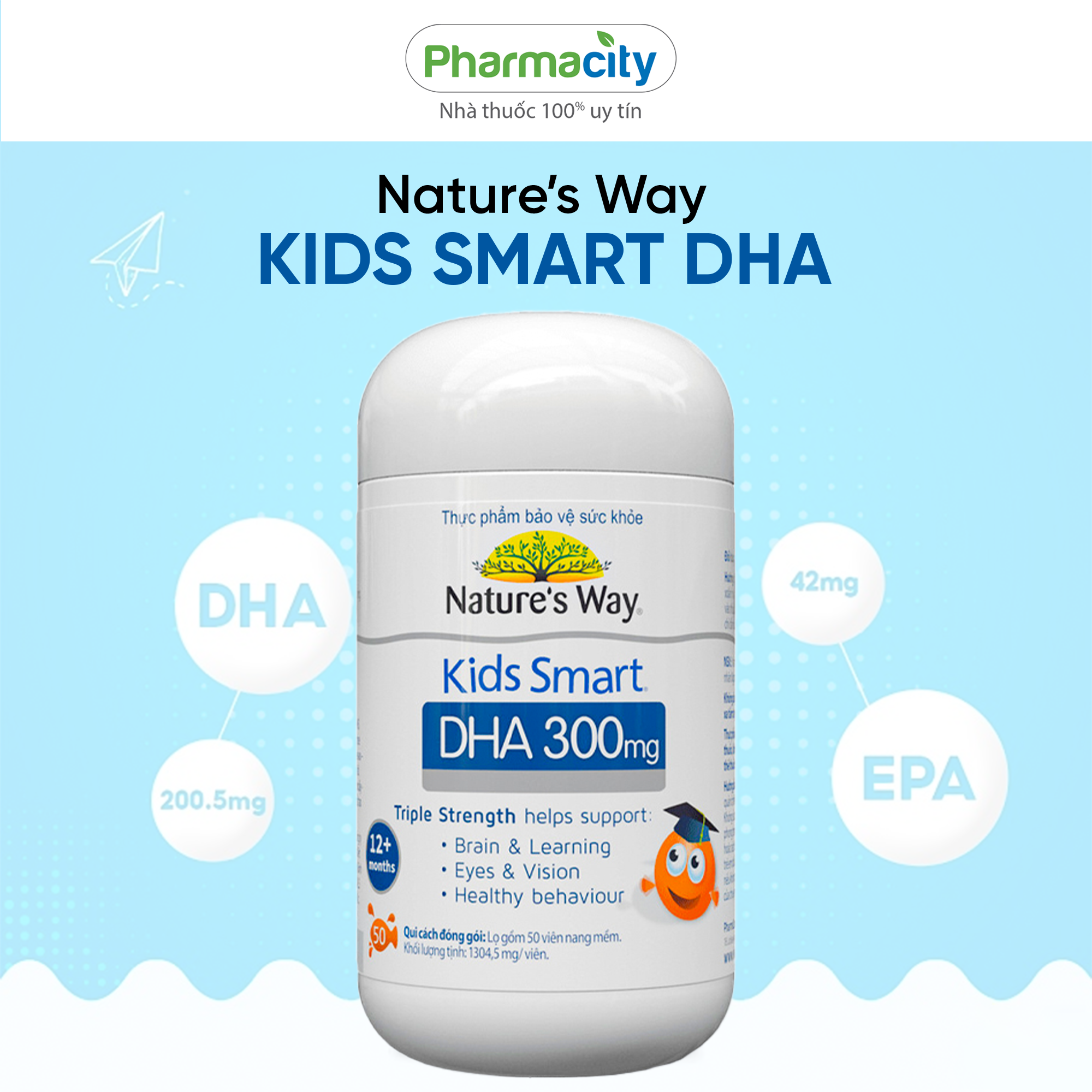 Viên nhai Nature’s Way Kids Smart DHA 300mg hỗ trợ phát triển não bộ ...