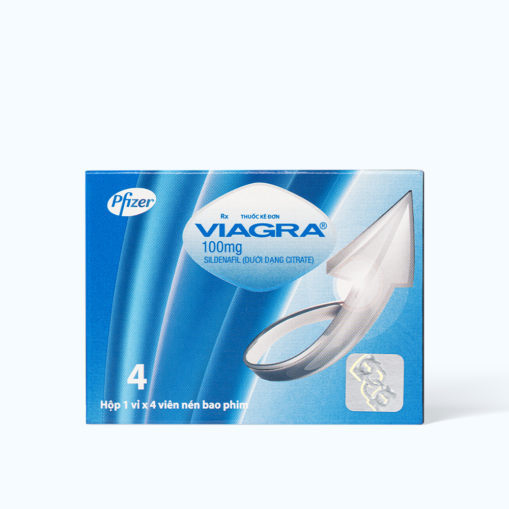 Viên nén Viagra 100mg điều trị rối loạn cương dương ở nam giới (1 vỉ x ...