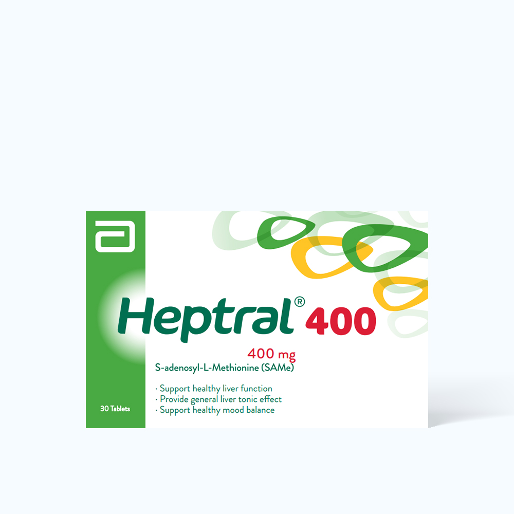 Viên uống Abbott Heptral 400 hỗ trợ chức năng gan (Hộp 30 viên)