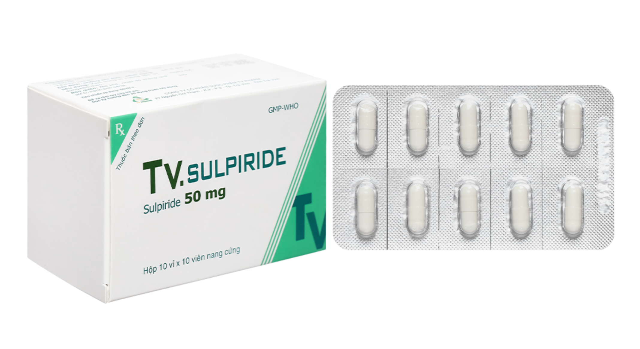 Viên nang TV-Sulpiride 50mg điều trị chứng rối loạn tâm thần phân liệt ...