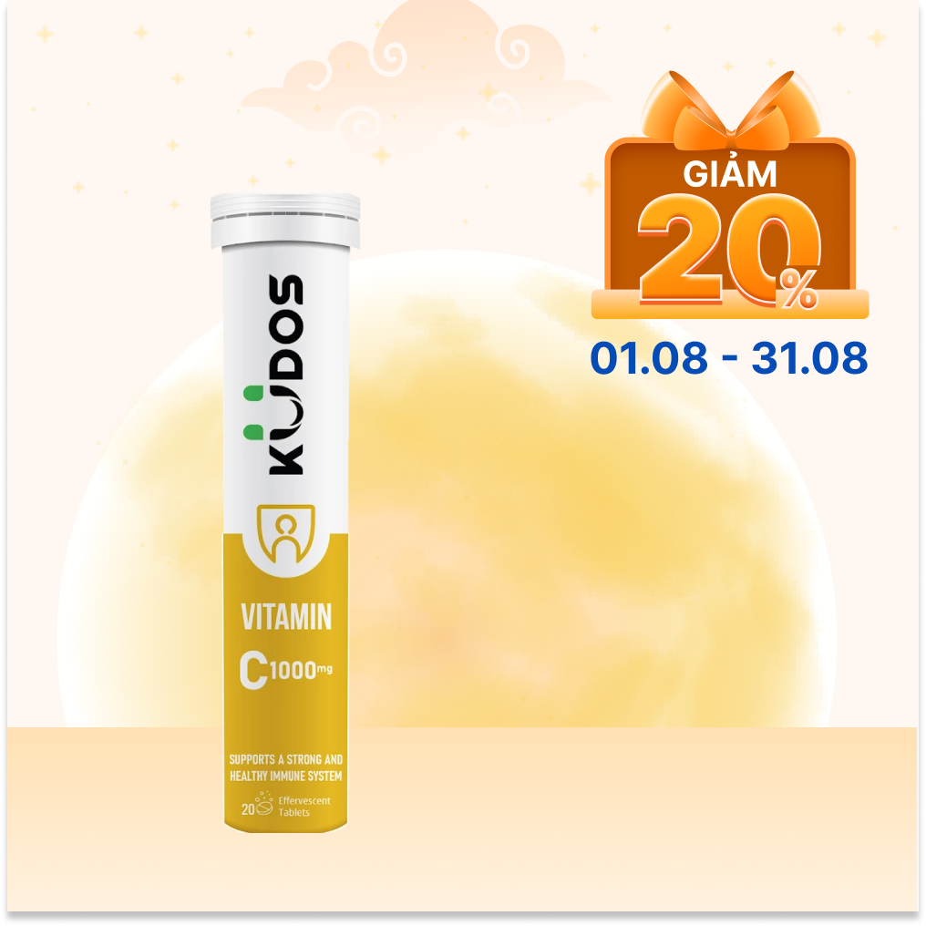 Viên sủi KUDOS Vitamin C 1000mg hương chanh bổ sung vitamin C cho cơ ...