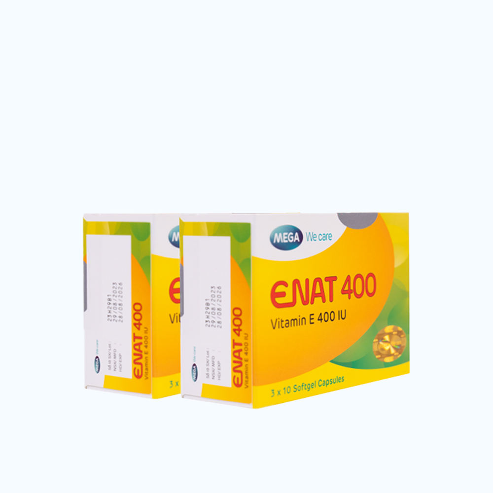 Bộ 2 hộp Enat 400 IU điều trị và dự phòng tình trạng thiếu vitamin E (3 ...