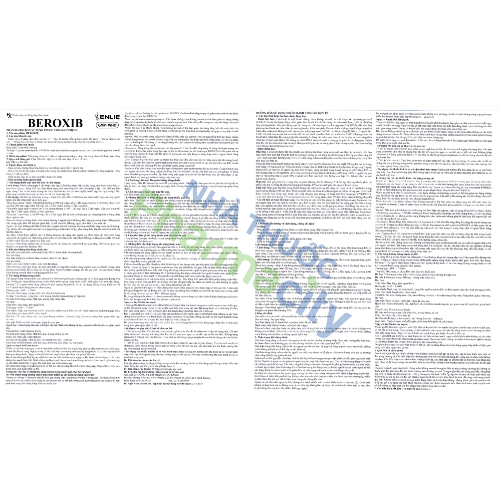 Viên nang Beroxib 200mg trị viêm và giảm đau khớp, đau cấp và đau sau ...