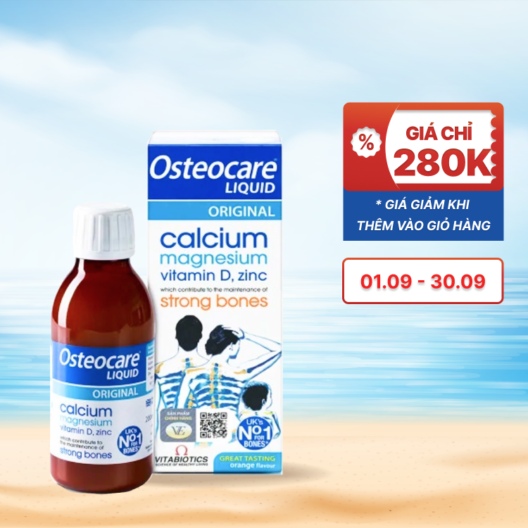 Siro Vitabiotics Osteocare bổ sung canxi giúp xương chắc khỏe cho trẻ em (Chai 200ml)