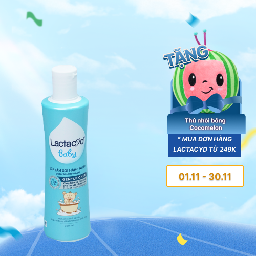 Sữa tắm giảm rôm sảy, hăm kẽ cho bé Lactacyd BB (Chai 250ml)