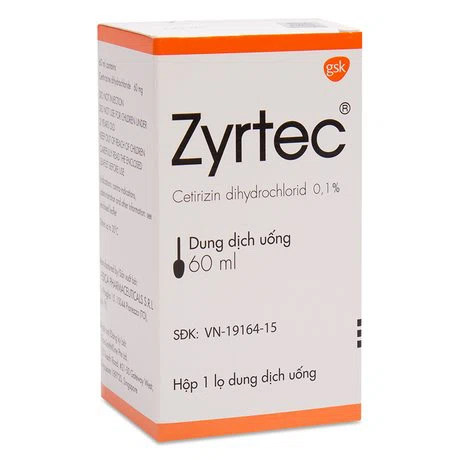 Dung dịch uống Zyrtec Sol 1mg/ml điều trị triệu chứng viêm mũi dị ứng ...
