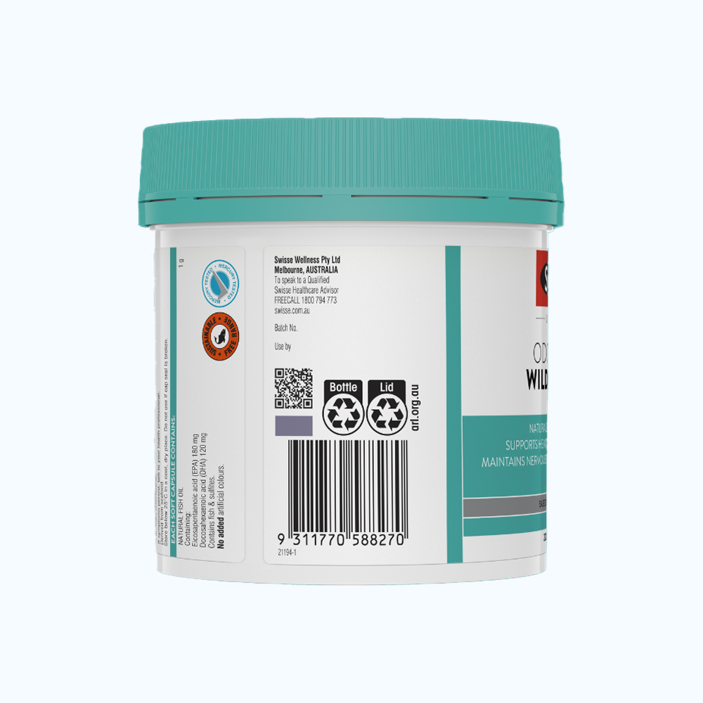 Viên uống dầu cá SWISSE Ultiboost Odourless Wild Fish Oil 1000mg (Hộp ...