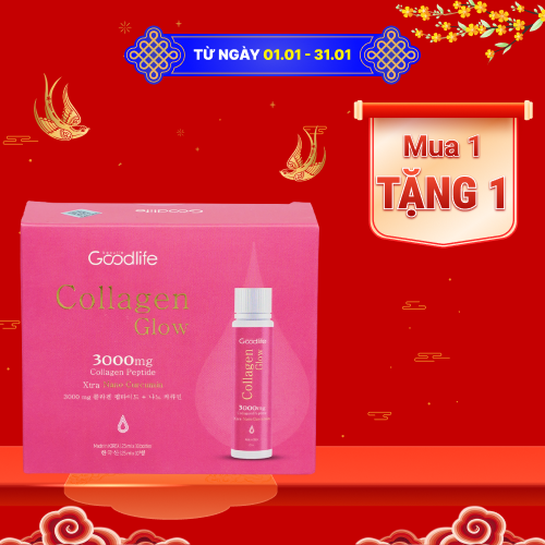 Goodlife Collagen Glow 3000Mg - Bí Quyết Phái Đẹp (Hộp 10 Ống X 25 Ml)