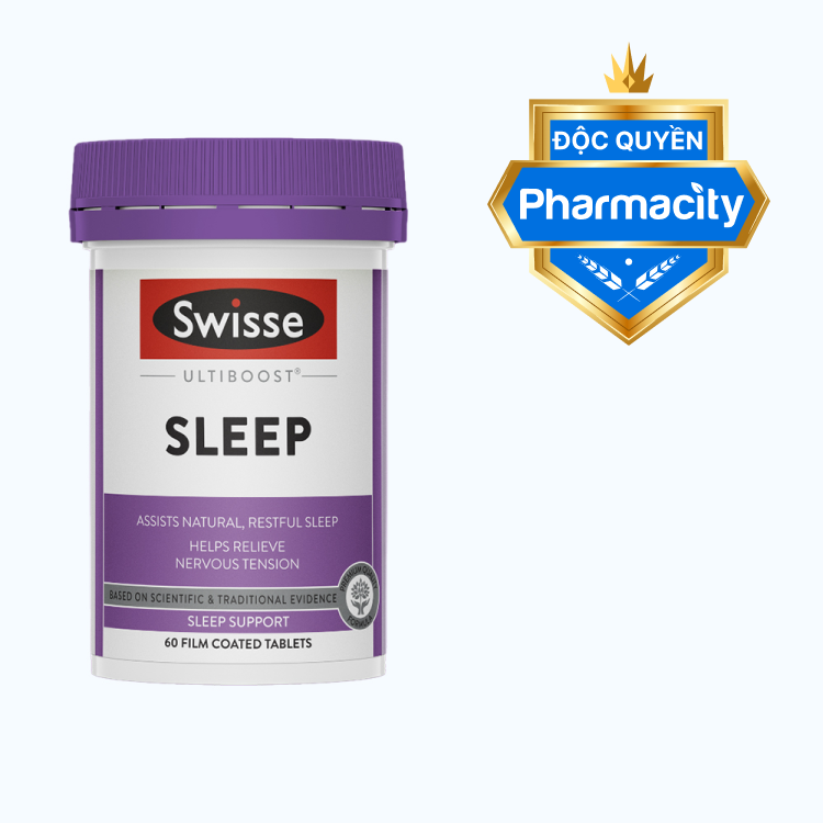 Viên uống SWISSE Ultiboost Sleep Hỗ trợ giấc ngủ (Hộp 60 viên)