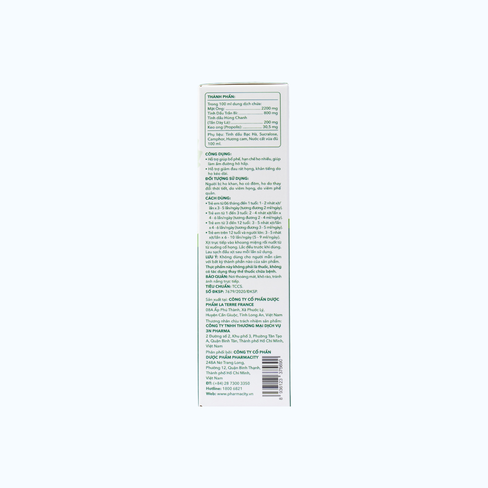 Xịt họng thảo dược Pharmacity Herbal Throat Spray hỗ trợ giảm đau rát ...