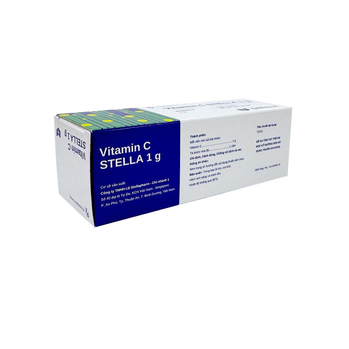 Viên sủi Stella VITAMIN C 1g điều trị bệnh Scorbut (Túyp 10 viên)