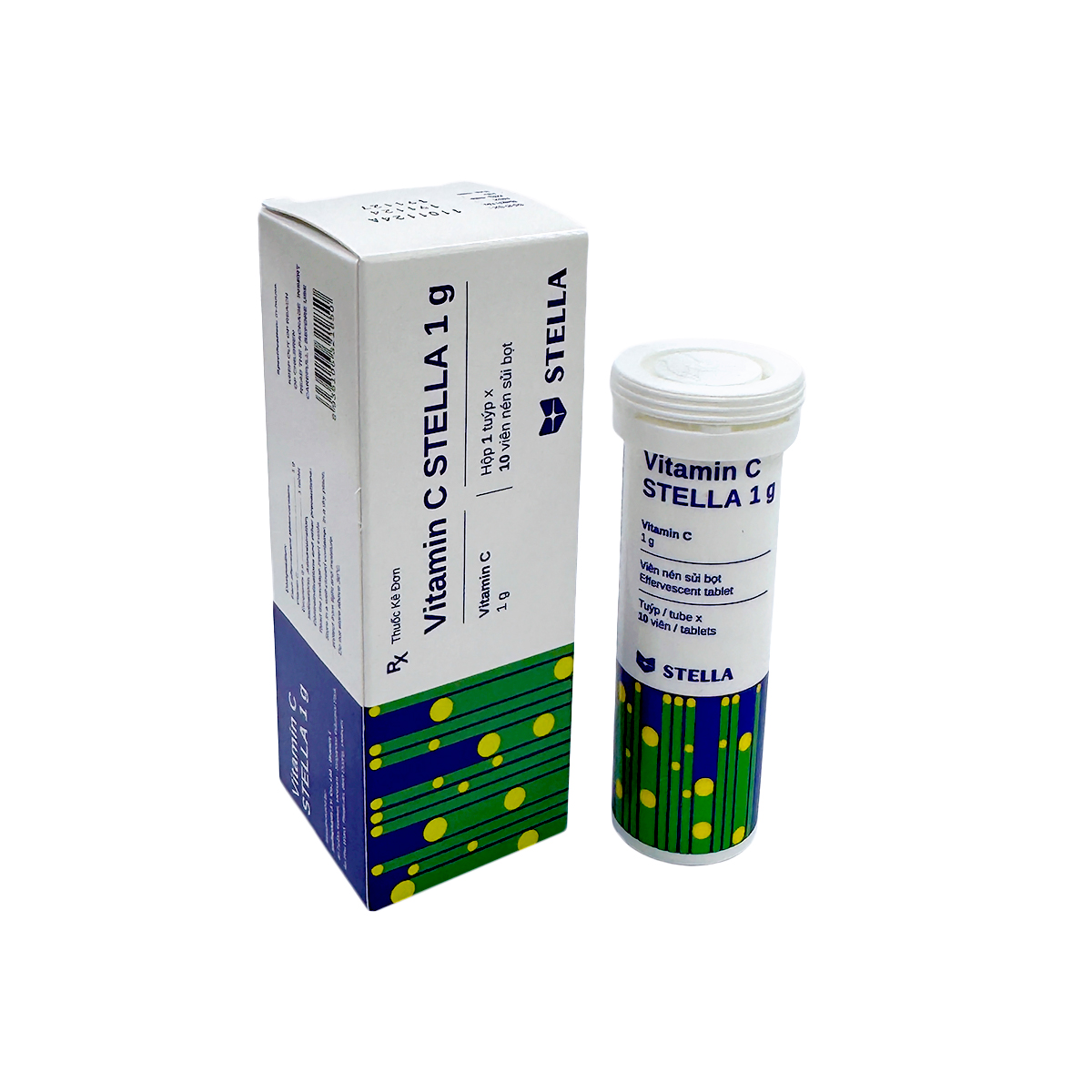 Viên sủi Stella VITAMIN C 1g điều trị bệnh Scorbut (Túyp 10 viên)