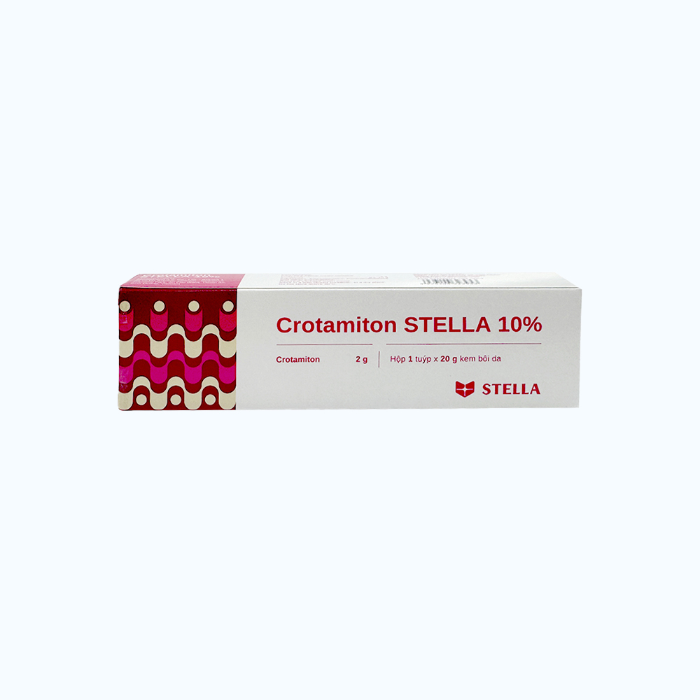 Kem bôi da Crotamiton STELLA 10% điều trị ghẻ, triệu chứng ngứa (Tuýp 20g)