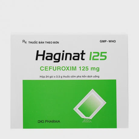 Thuốc cốm pha hỗn dịch uống Haginat 125mg điều trị nhiễm khuẩn (24 gói ...