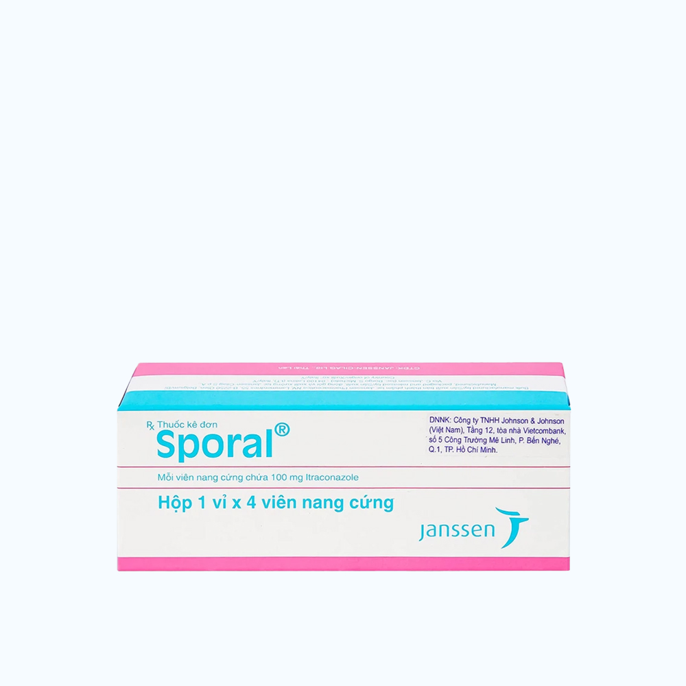 Viên nang Sporal 100mg điều trị các bệnh nhiễm nấm (1 vỉ x 4 viên)
