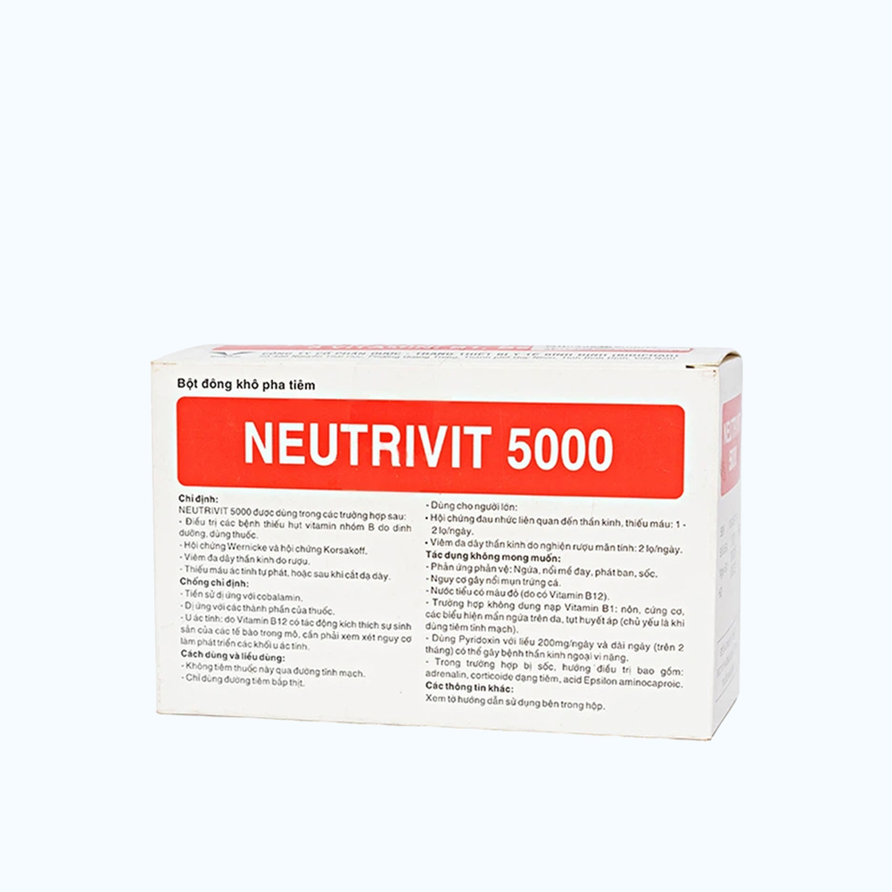 Bột pha tiêm Neutrivit 5000 Bidiphar viêm dây thần kinh, thiếu vitamin ...