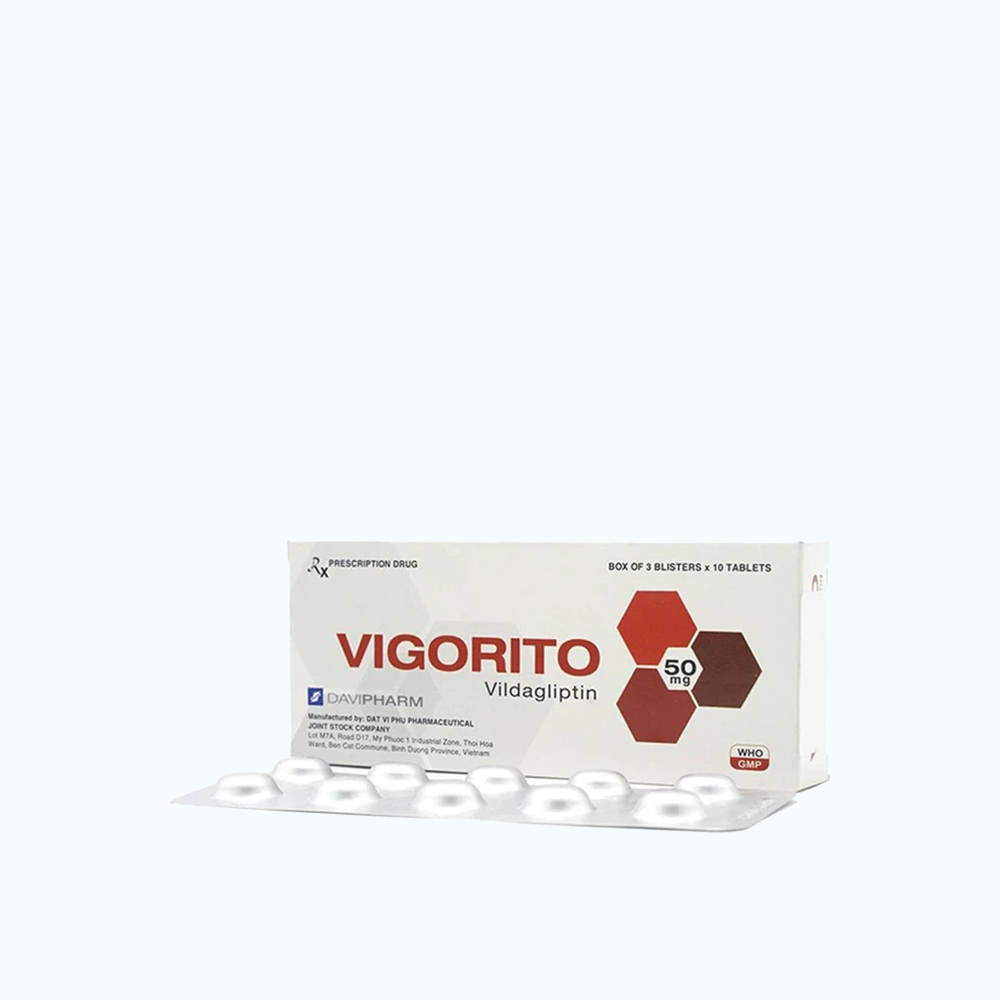 Viên nén Vigorito 50mg điều trị đái tháo đường không phụ thuộc insulin ...
