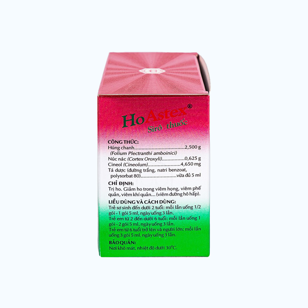 Siro thuốc HoAstex 5ml điều trị viêm đường hô hấp , giảm ho, giảm đau ...