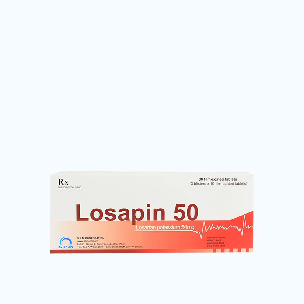 Viên nén Losapin 50mg điều trị tăng huyết áp (3 vỉ x 10 viên)