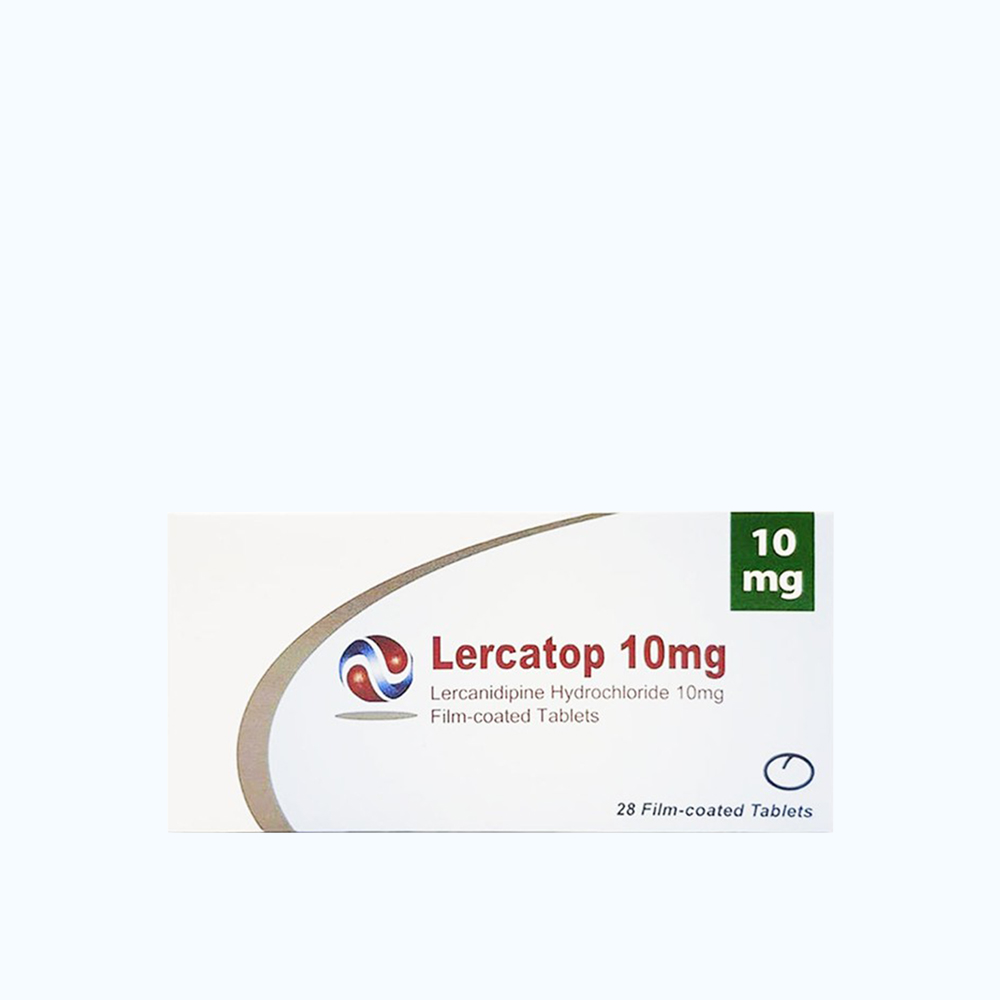 Viên nén bao phim Lercatop 10mg điều trị tăng huyết áp (2 vỉ x 14 viên)